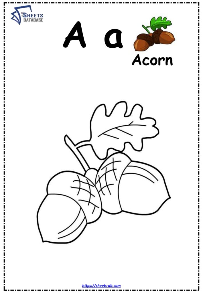 Alphabet vocabulary and coloring pages – Sheets