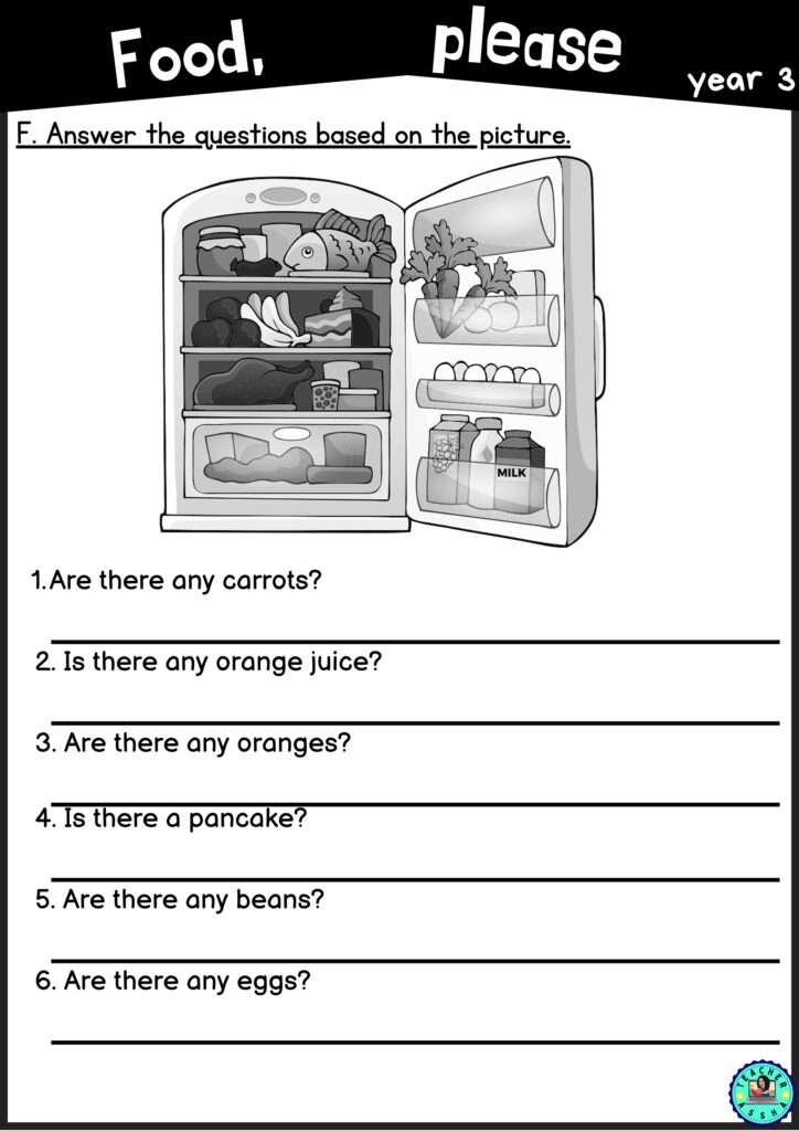 Food worksheets – Sheets