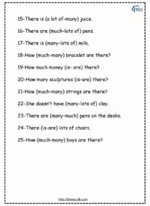 How much – How many – Sheets