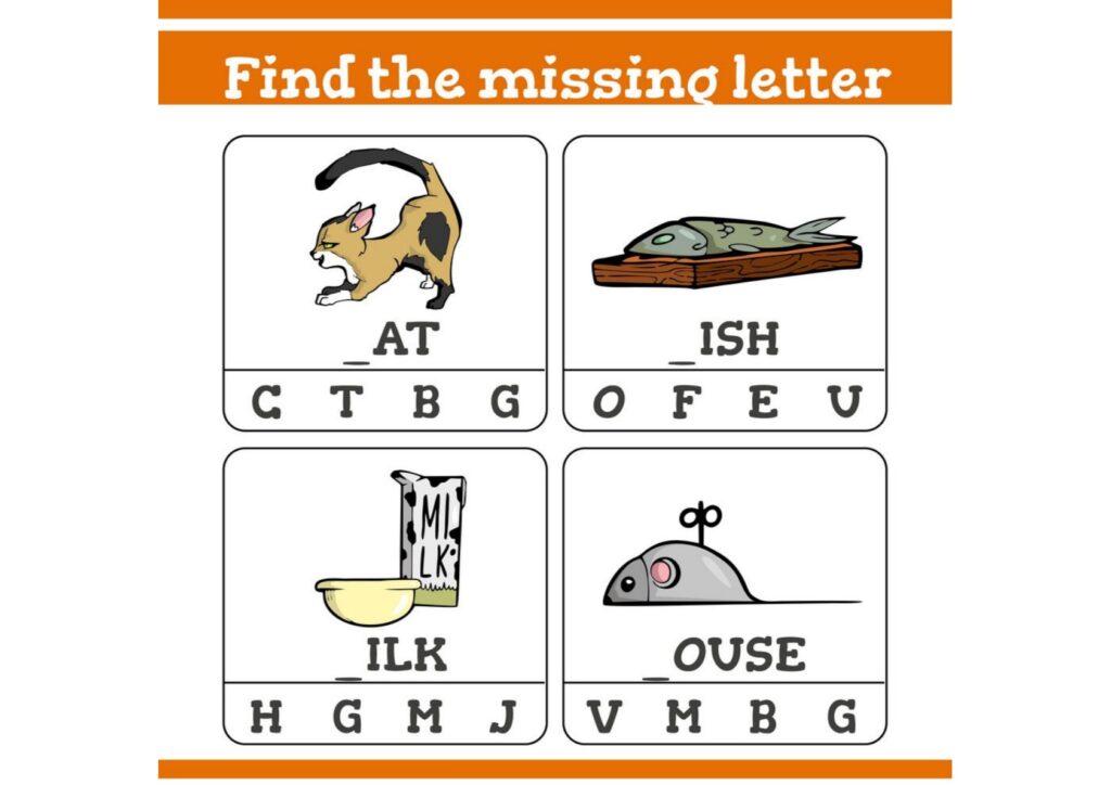 Missing letters – Sheets
