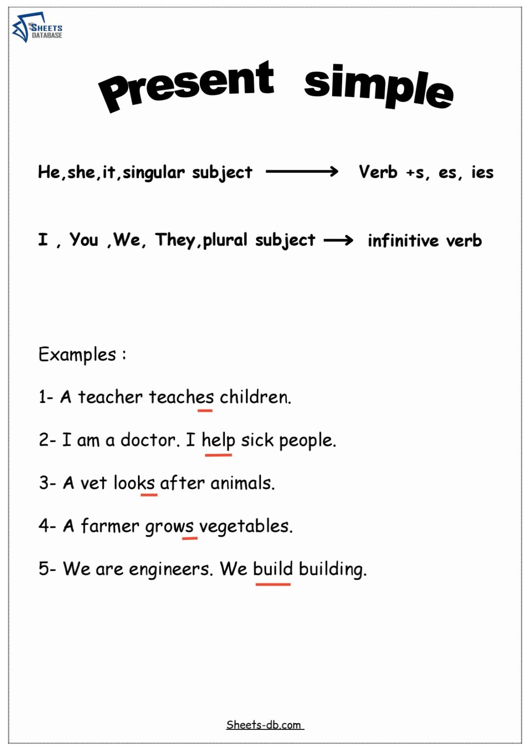Present Simple Worksheets 1st Grade Sheets Present Simple Worksheets 1st Grade Sheets