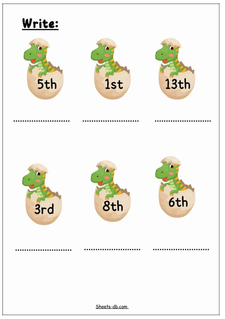 Ordinal numbers – Sheets