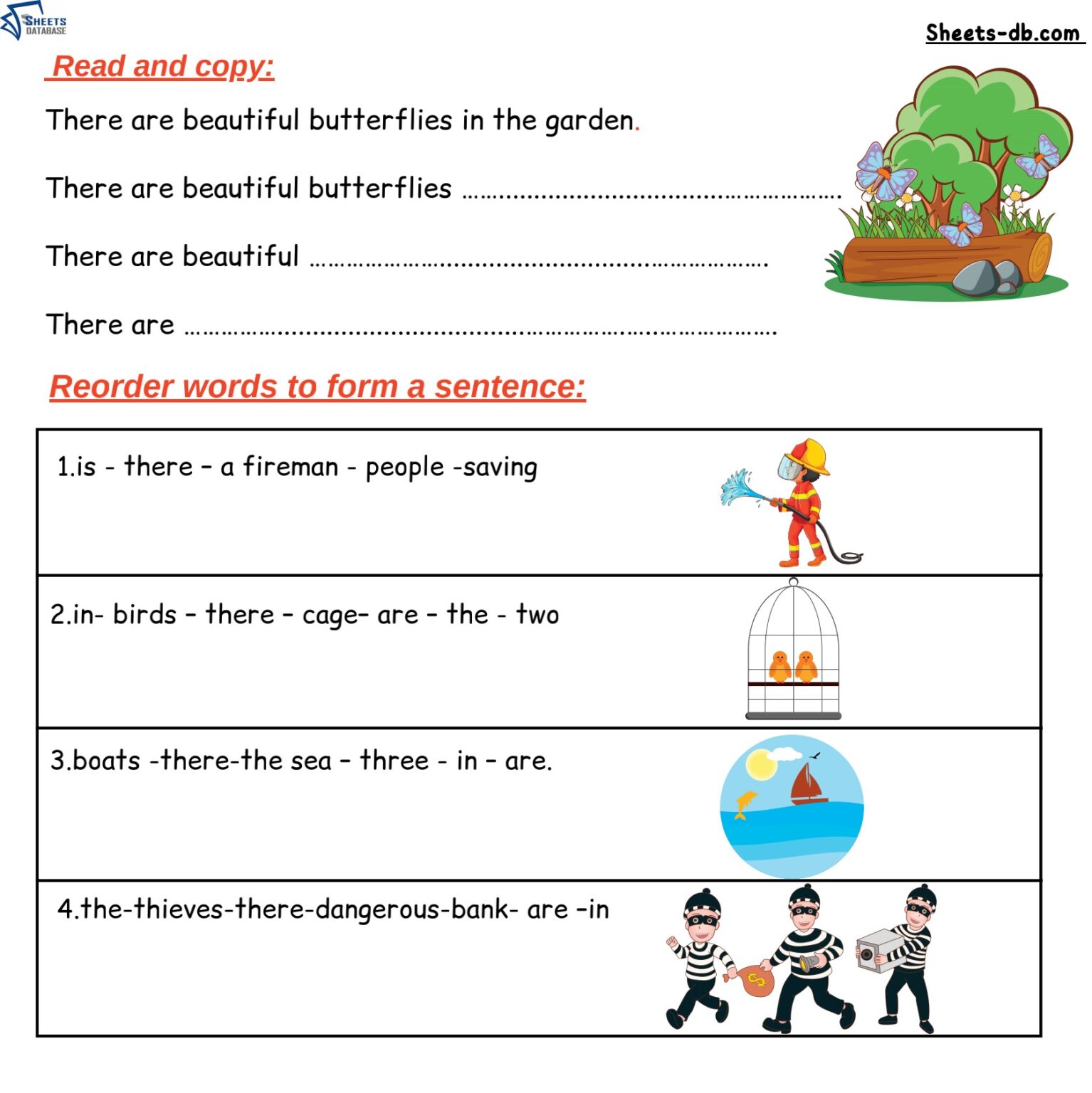 There is/There are worksheets – Sheets