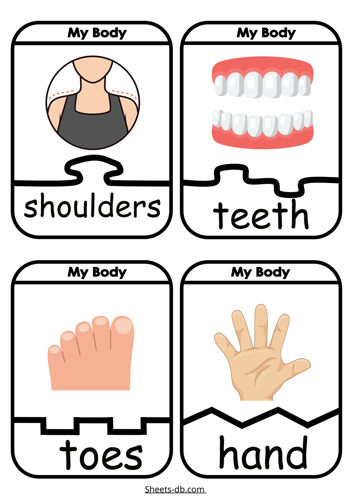 Body Parts Puzzles – Sheets