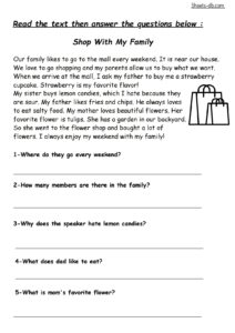 Reading comprehension – Sheets