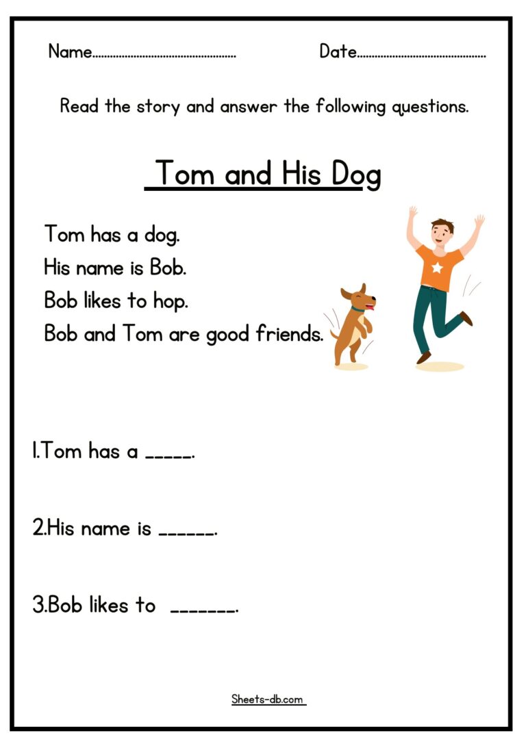 Kindergarten Reading Comprehension – Sheets