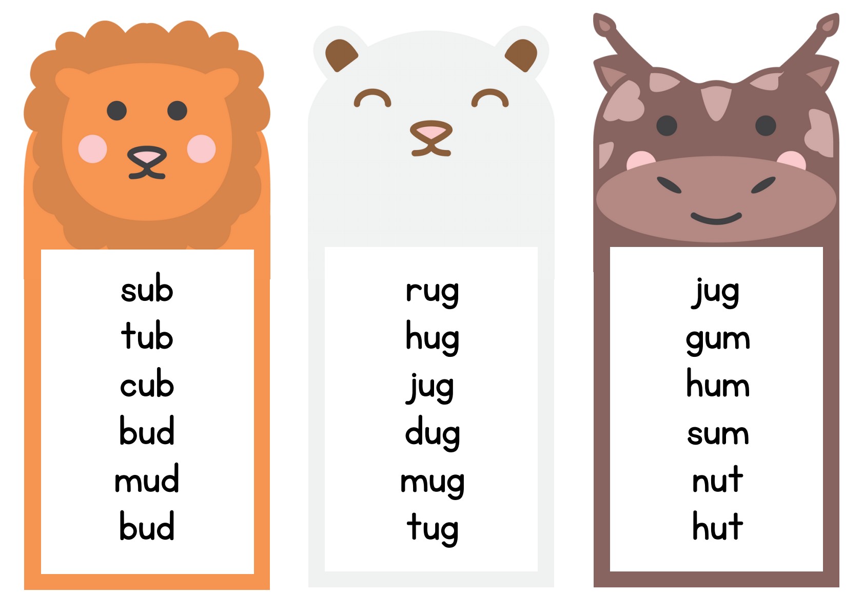 CVC Words English Flashcards – Sheets