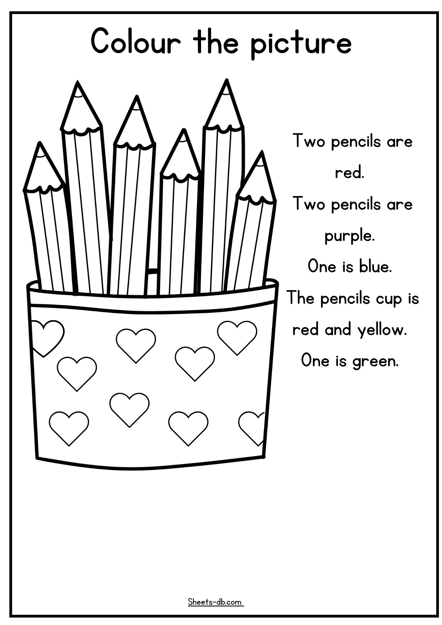 Kindergarten Coloring Page – Sheets