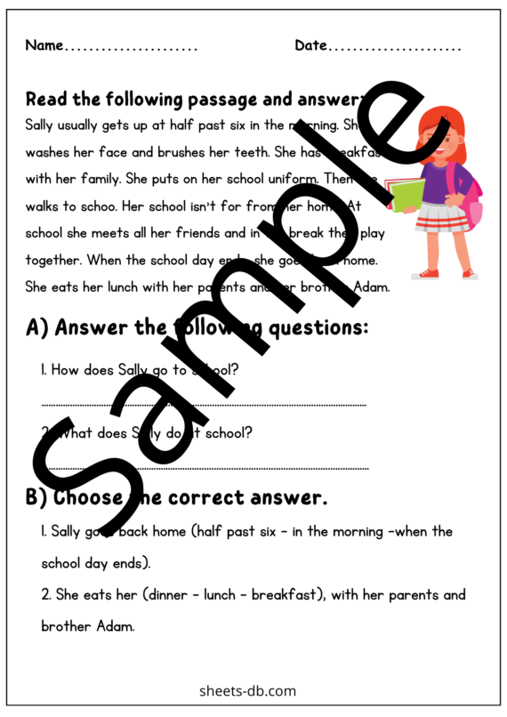 Reading Comprehension – Sheets