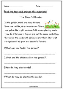 Reading Comprehension – Sheets