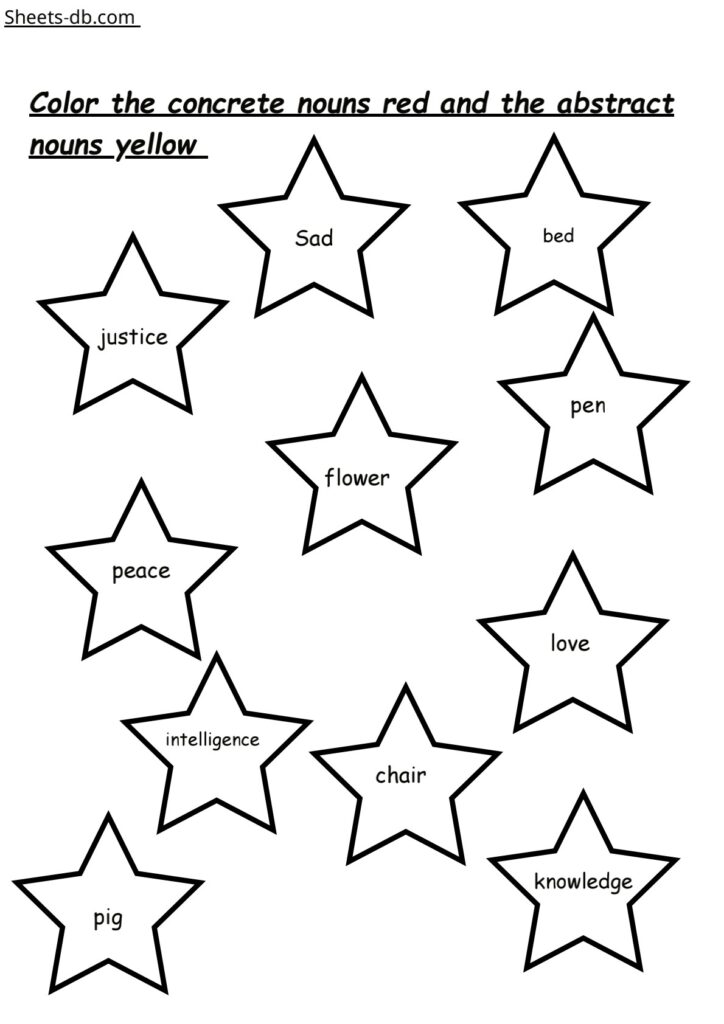 Abstract and Concrete Nouns – Sheets