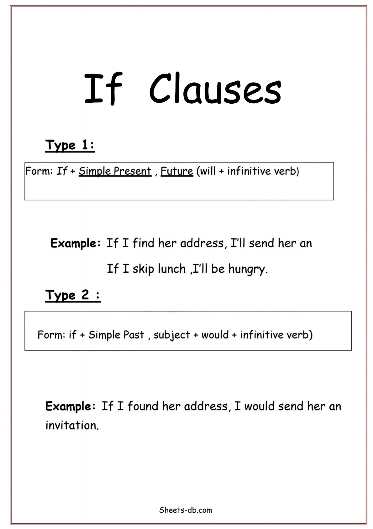 If Clauses – Sheets
