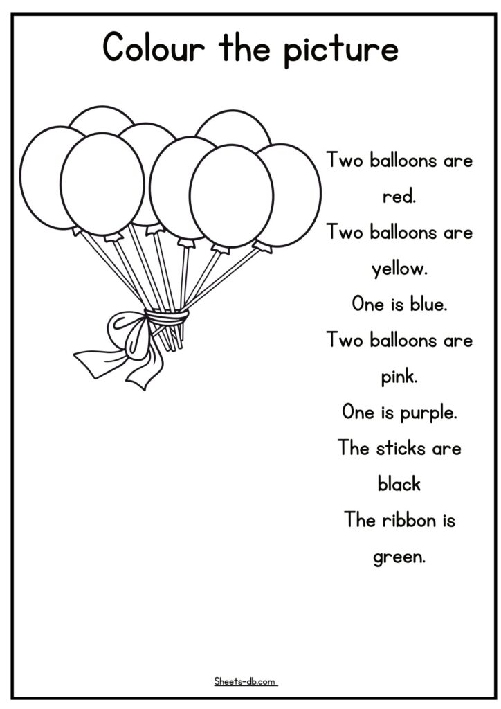 Kindergarten Coloring Page – Sheets