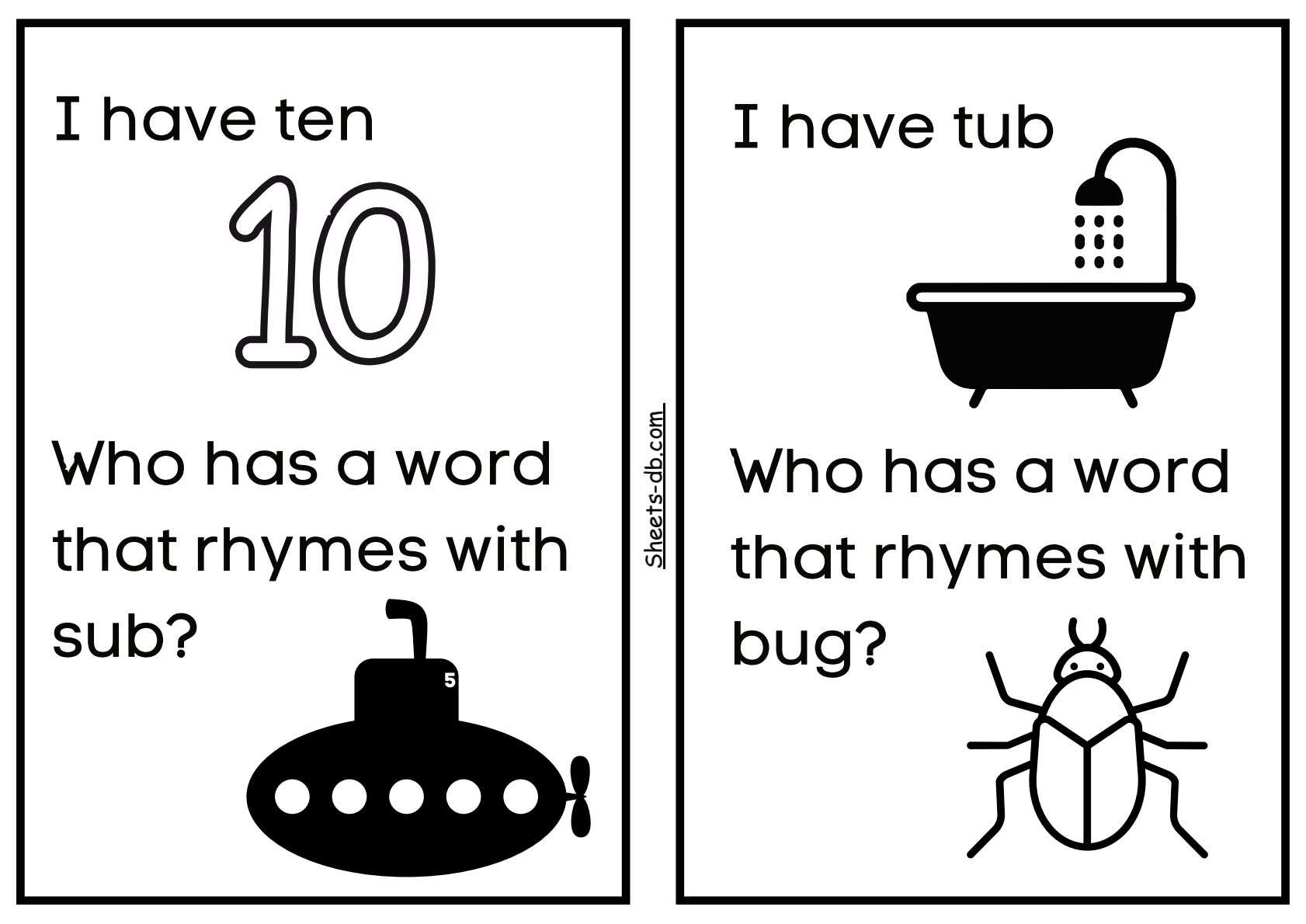 I Have Who Has – Sheets