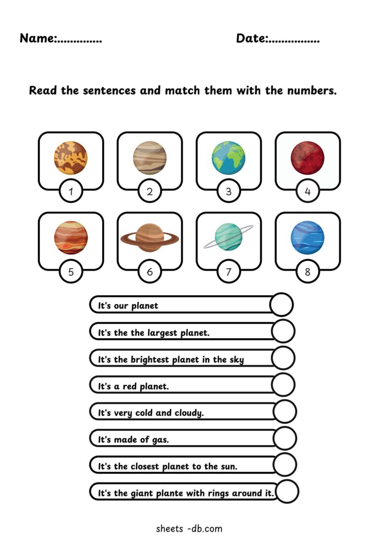 Solar System Worksheets – Sheets