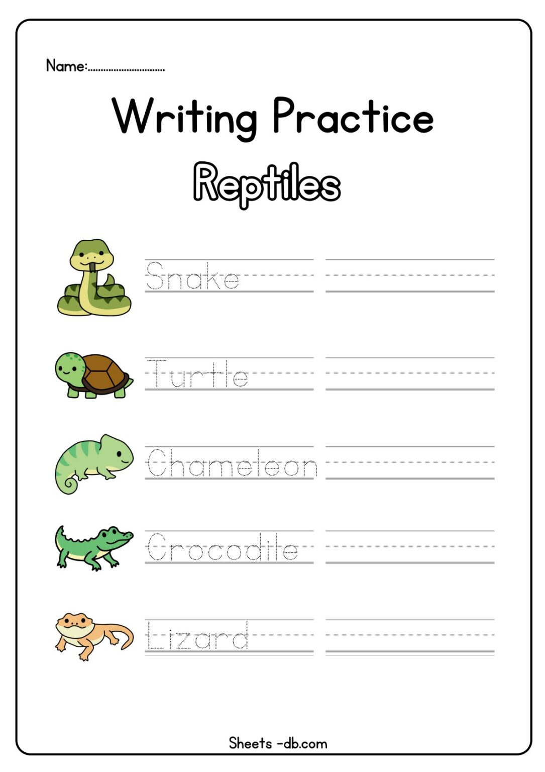 Animals Writing Worksheets – Sheets