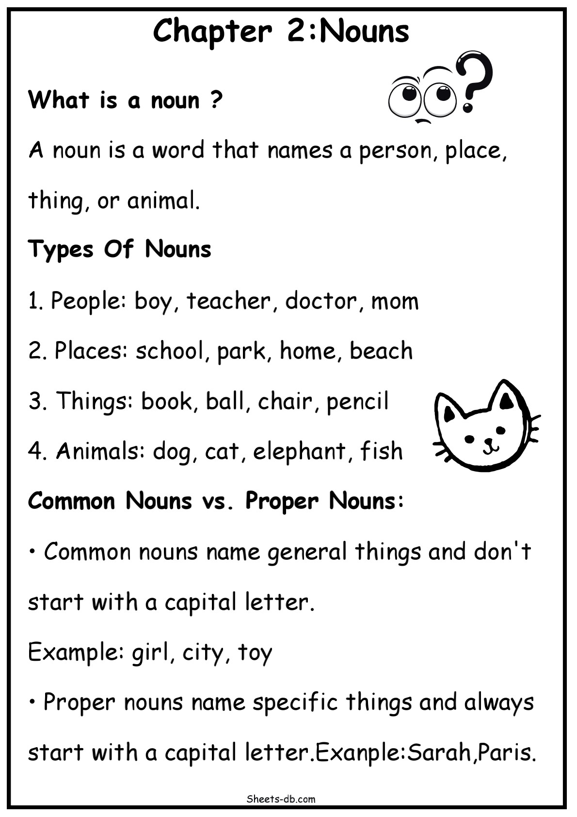 Nouns – Sheets
