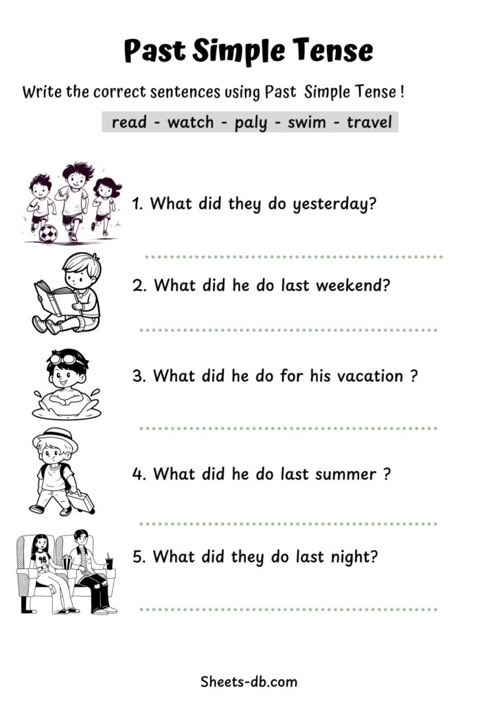 Past Simple Tense – Sheets