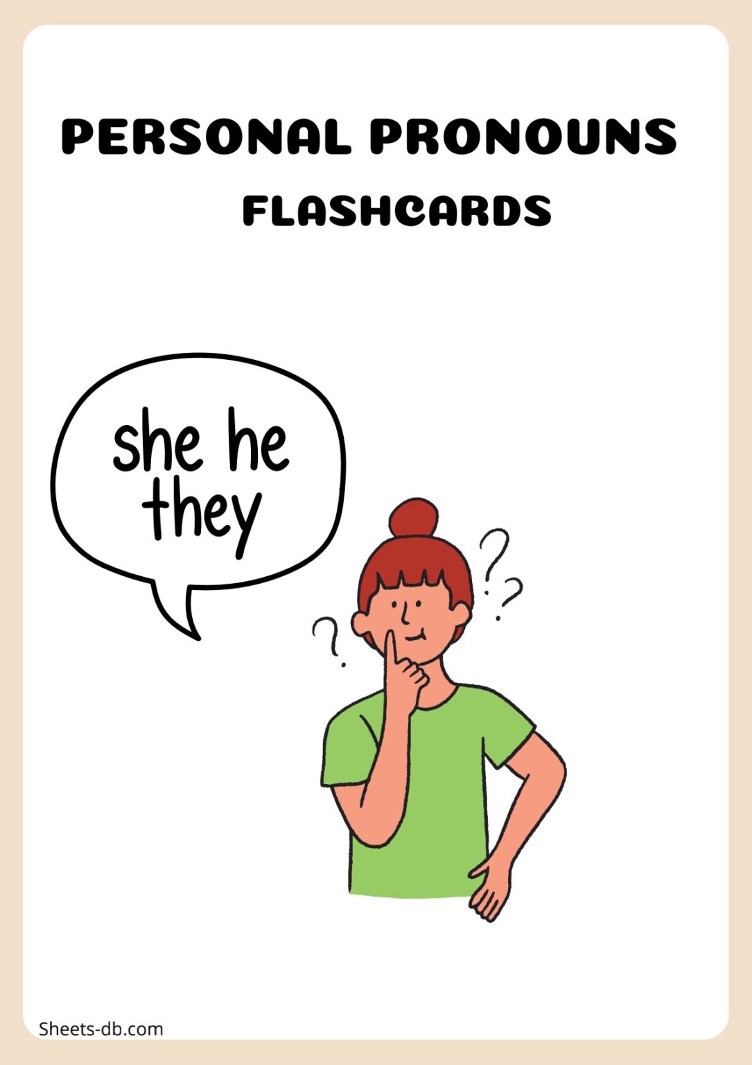 Personal Prononuns Flashcards – Sheets
