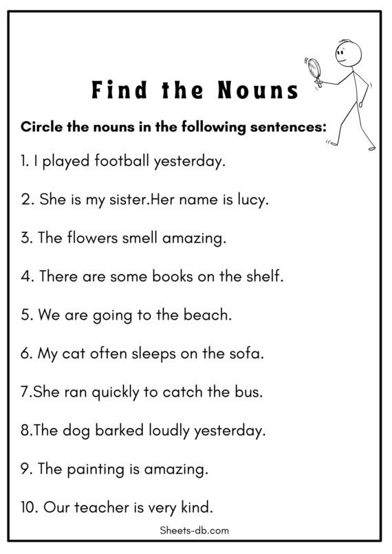 Parts Of Speech Worksheets – Sheets