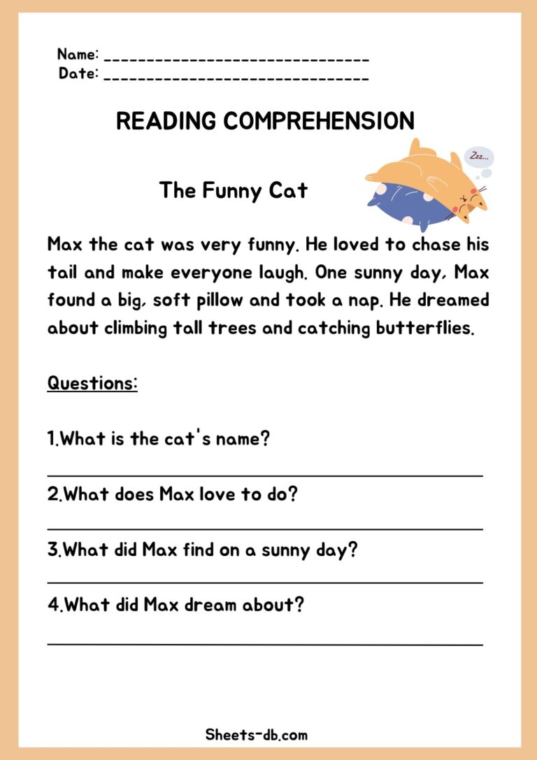 Reading Comprehension – Sheets