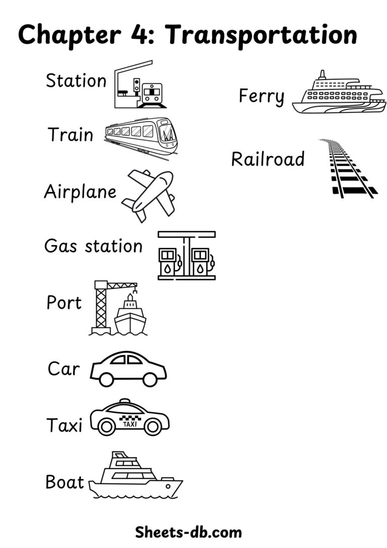 Chapter 4-Transportation – Sheets